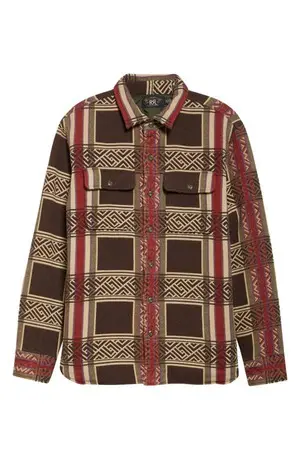Double Rl Padded Jacquard Overshirt