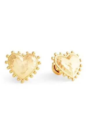 ANABEL ARAM JEWELRY Heart Stud Earrings - Gold
