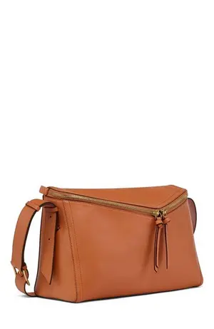 Mcm Diamant 3d Calf Leather Shoulder Bag - Brown