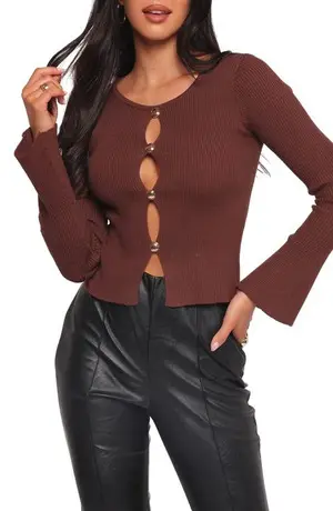 PETAL & PUP Rosienna Cutout Rib Top