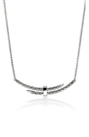 John Hardy Pavé Diamond Spear Station Necklace