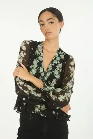 SECRET PON-PON Floral Print Emerson Blouse