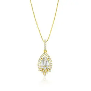 DONATELLO GIAN Flashed Crystal Pendant Necklace - Gold