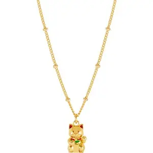 Estée Lauder Lucky Cat Pendant Necklace - Silver/gold