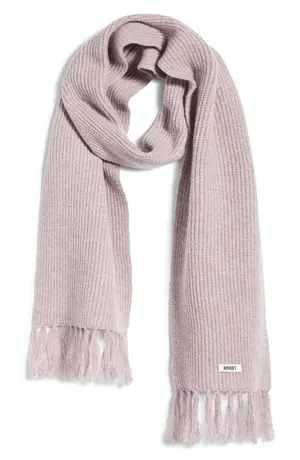 KROST Speckle Extralong Fringed Wool Scarf - Mauve