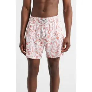 VINTAGE SUMMER Printed Volley Swim Trunks - Orange