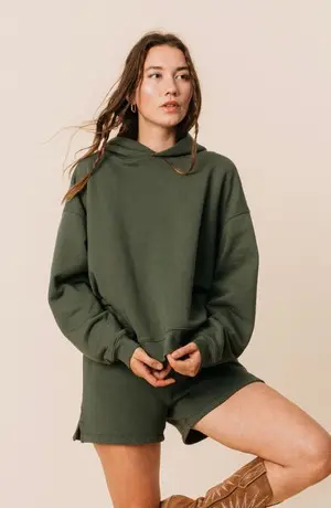 OCIO Organic Cotton Teddy Oversized Hoodie - Spruce