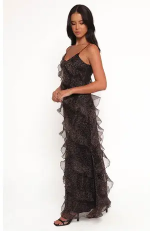 PETAL & PUP Leopard Print Chiffon Maxi Dress - Black Leopard