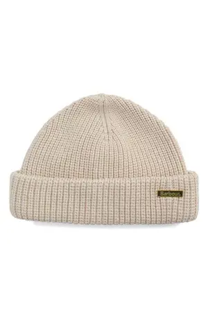 Barbour Mosely Cotton & Wool Blend Beanie - Mist