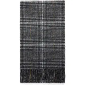 Barbour Danbrooke Plaid Fringed Wool & Cashmere Scarf - Grey