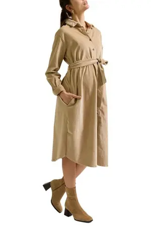 CACHE COEUR Maternity Corduroy Shirt Dress - Hazel