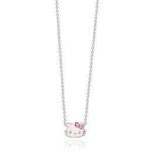 HELLO KITTY Sterling Silver Enamel Pendant Necklace
