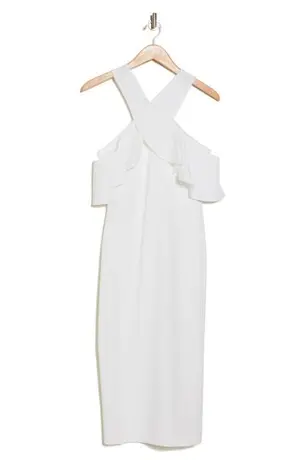 Rachel Rachel Roy Jolie Ruffle Cold Shoulder Midi Dress