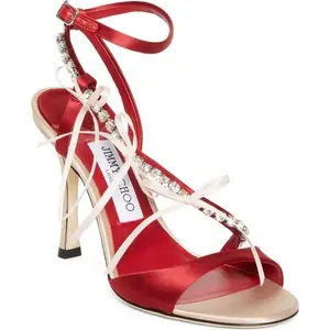 JIMMY CHOO Lula Ankle Strap Sandal - Macaron/ruby Red