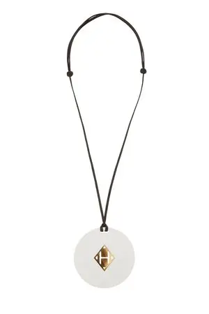 Hermès Acrylic And Buffalo Horn Charm Necklace - White