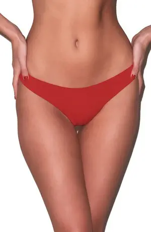 Fleur Du Mal Le Stretch Micro Thong - Rouge