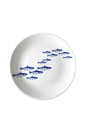 CASKATA School Of Fish Coupe Dinner Plateporcelainset 4 - Blue