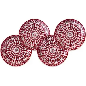 CASKATA Casablanca Crimson Plates Porcelainset 4 - Red