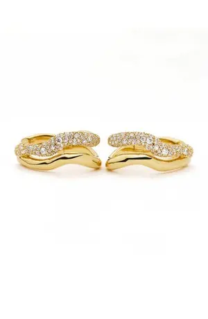 MISSOMA Molten Snow Cubic Zirconia Double Hoop Earrings