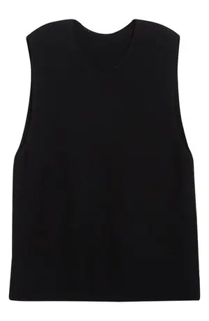 Issey Miyake Rustic Knit Sweater Vest - Black