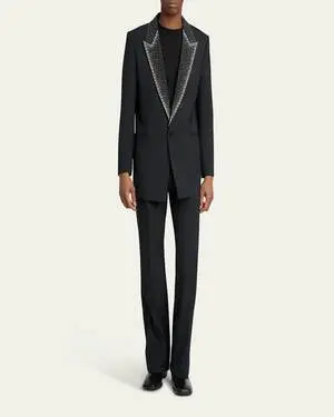 Amiri Sequin Peak Lapel Oversized Blazer