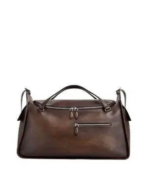 Berluti Periple Leather Weekender Bag - Soft Brown