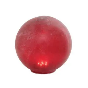 STORIED HOME Frosted Glass Globe With Led Light - Red