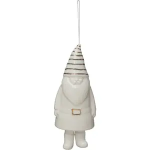 STORIED HOME Stoneware Gnome Bell With Gold Electroplating
