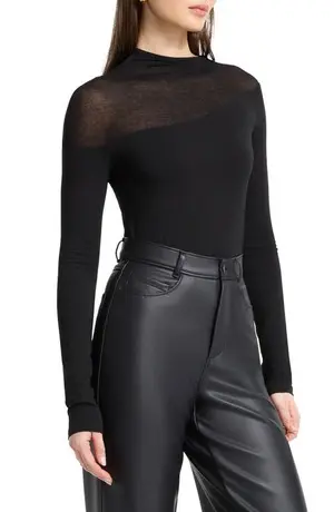 MARCELLA Dove Sheer Trim Top