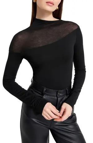 MARCELLA Dove Sheer Trim Top