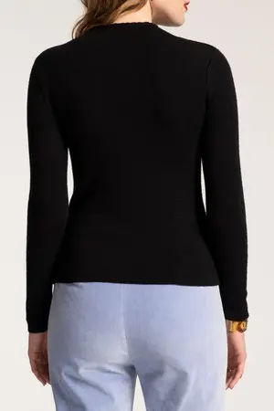 FRANCES VALENTINE Marie Long Sleeve Sweater - Black