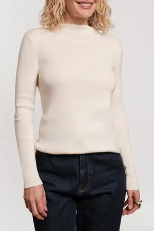 FRANCES VALENTINE Marie Long Sleeve Sweater - Oyster