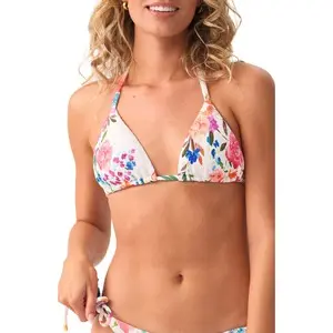PQ Smocked Triangle Bikini Top - Florencia