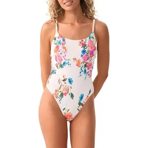 PQ Smocked Elodie One-piece Swimsuit - Florencia