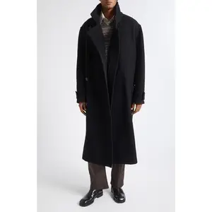 LEMAIRE Double Face Wool Wrap Coat - Black