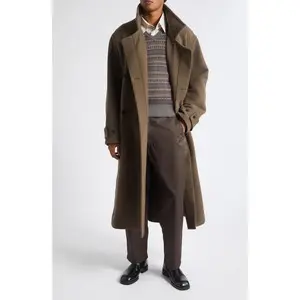 LEMAIRE Double Face Wool Wrap Coat - Thyme