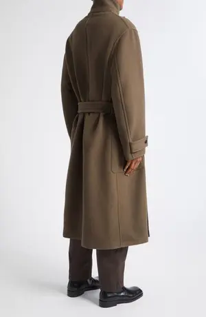 LEMAIRE Double Face Wool Wrap Coat - Thyme