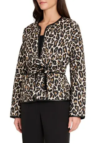 TAHARI ASL Quilted Reversible Jacket With Removable Sash