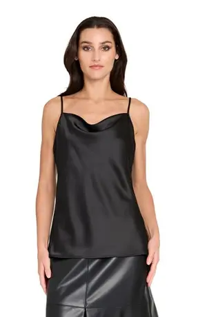 TAHARI ASL Faux Leather A-line Skirt