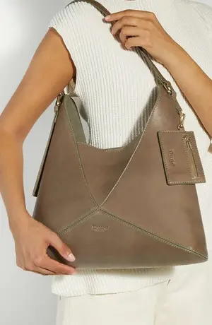 Dune London Dinidearest Leather Shoulder Bag - Khaki