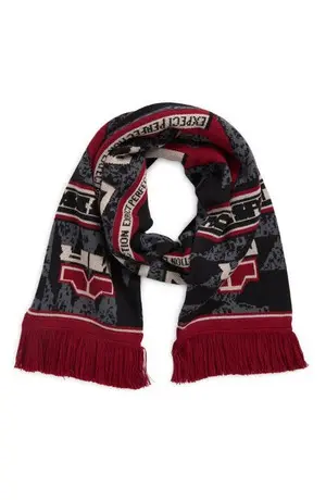 Martine Rose Reversible Cotton & Wool Scarf - Grey Red