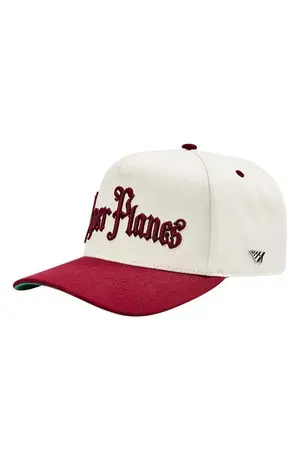 PAPER PLANES PAPER PLANES Old E A-Frame Baseball Cap Eggshell/burgundy