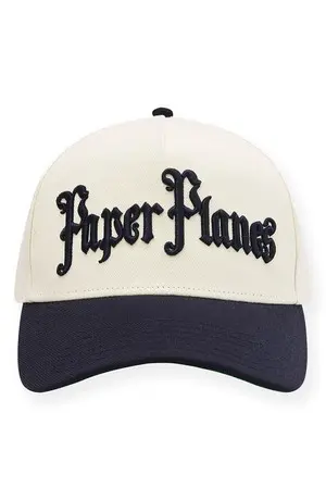 PAPER PLANES Old E A-frame Baseball Cap - Eggshell/navy