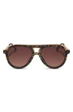 DIFF Tosca Iii 56mm Aviator Sunglasses - Glitter Tortoise/brown