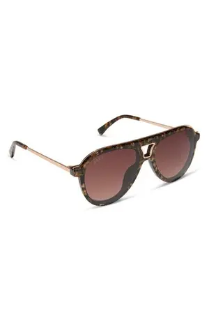 DIFF Tosca Iii 56mm Aviator Sunglasses - Glitter Tortoise/brown