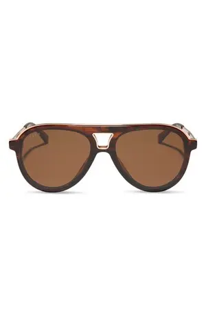 DIFF Tosca III 56mm Aviator Sunglasses Sequoia Tortoise/brown
