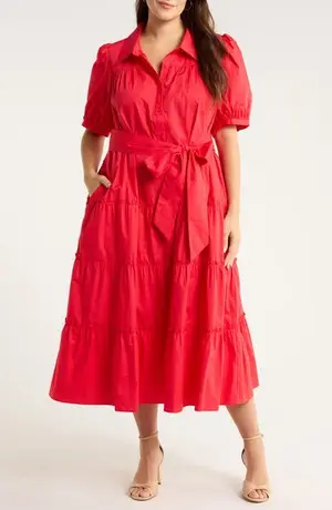 SUGARLIPS Short Sleeve Shirtdress