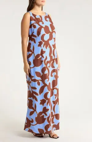 SUGARLIPS Briley Abstract Print Open Back Dress