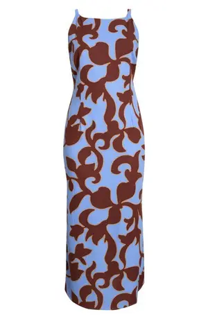 SUGARLIPS Briley Abstract Print Open Back Dress
