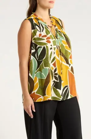 SUGARLIPS Reina Tropical Print Sleeveless Top